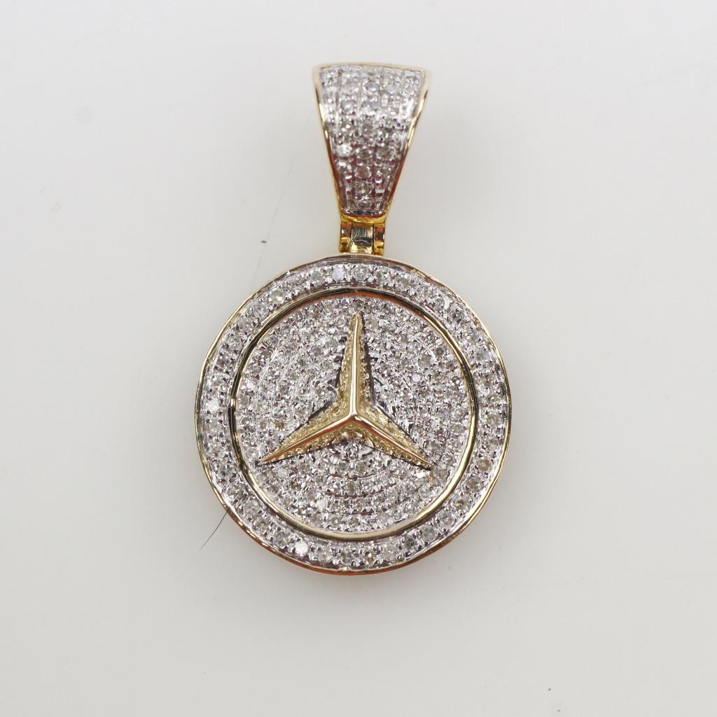 10k Gold Diamond Accent Mercedes Charm | Property Room