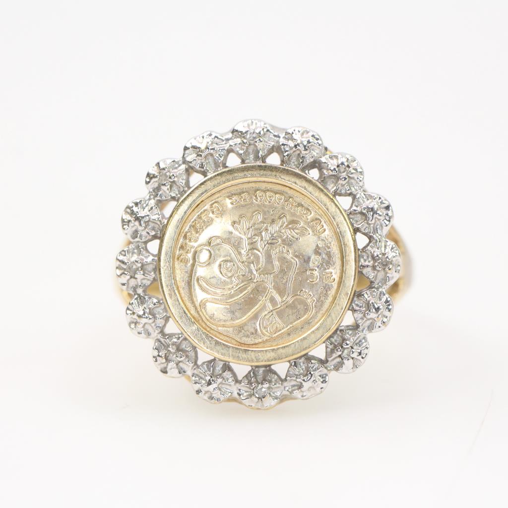 10k Gold Mini Panda Coin Replica Ring | Property Room