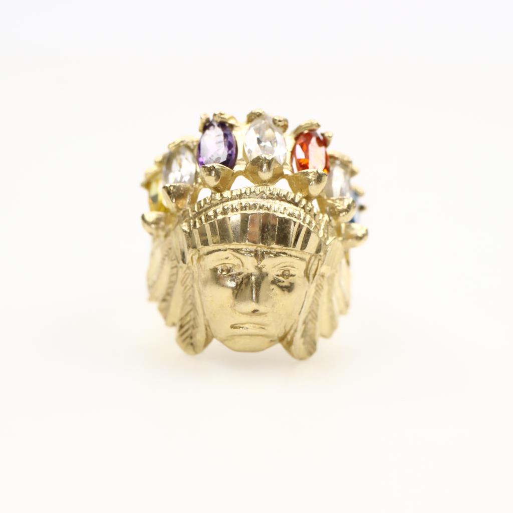 10k Gold Multi Colored Stone Native American Ring | Property Room