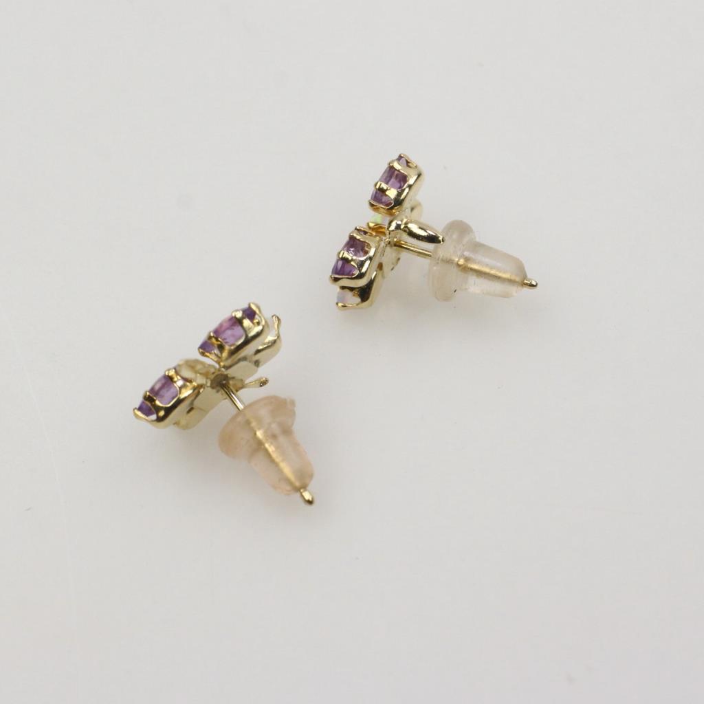10k Gold Purple Iridescent Firefly Earrings | Property Room