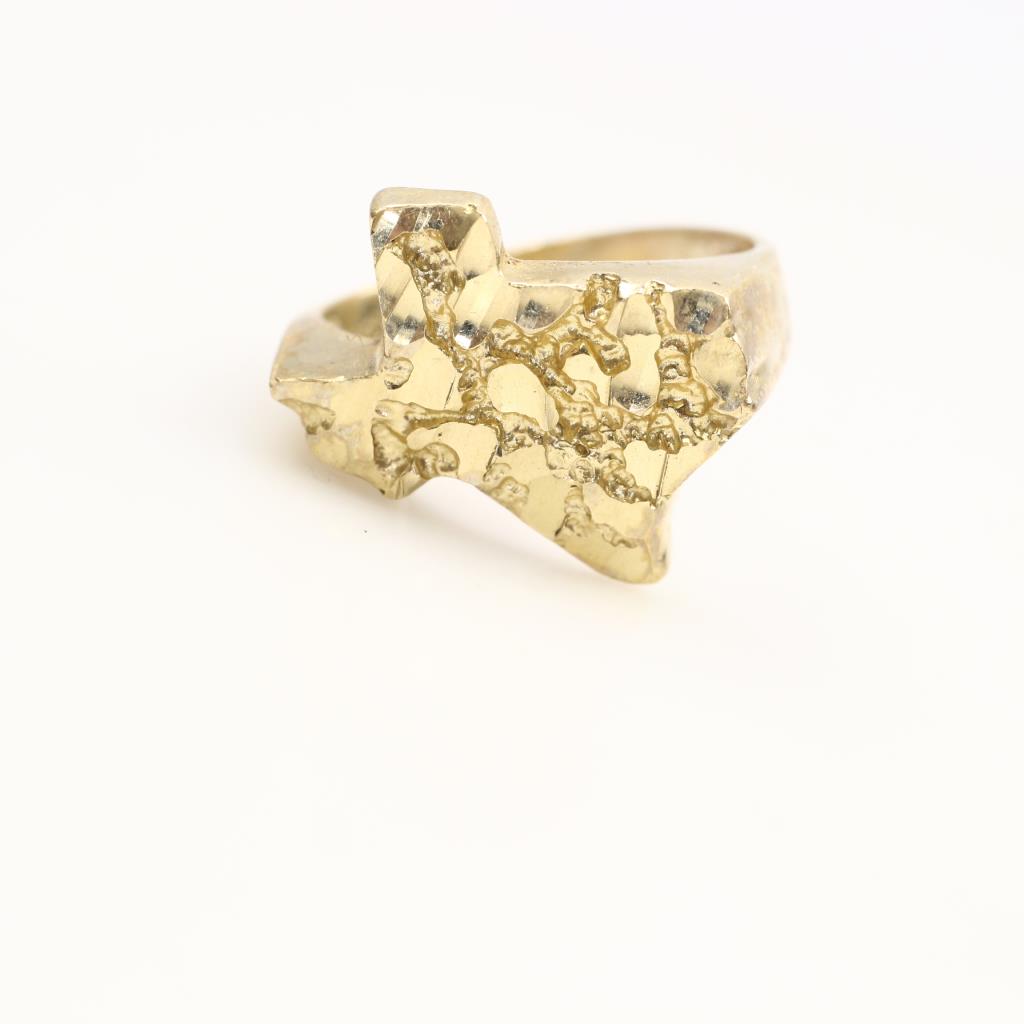 10k Gold Raw Nugget Texas Ring | Property Room