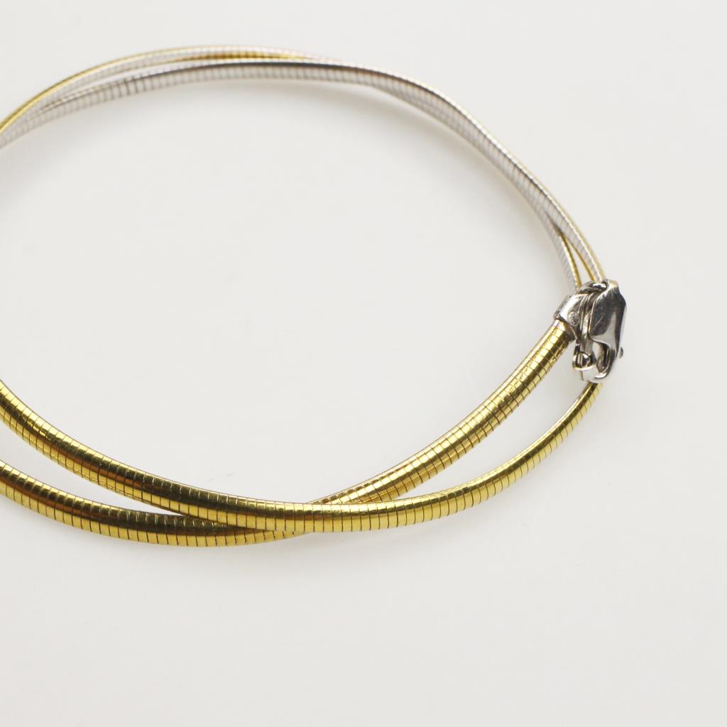 10k Gold Two Tone Reversible Omega Necklace | Property Room