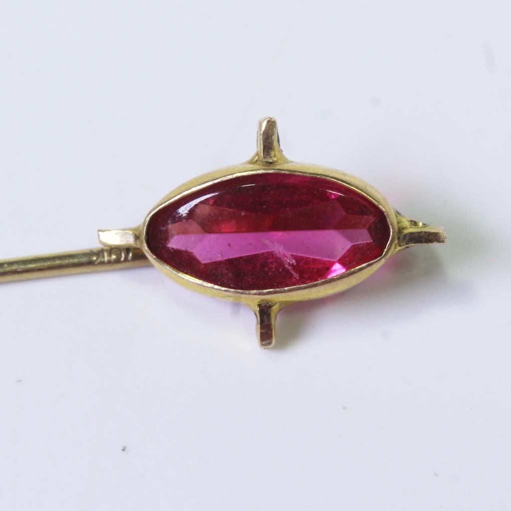 10kt Gold 1g Red Stone Pin | Property Room