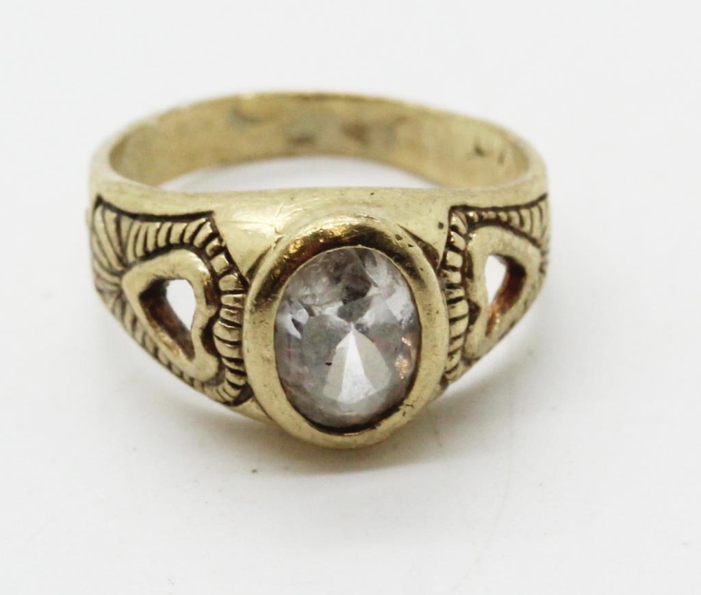 10kt Gold 2.2g Ring With Clear Costume Stone | Property Room