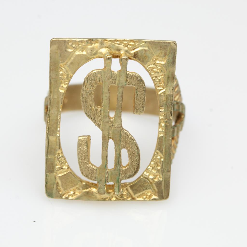 10kt Gold 4.9g Dollar Sign Ring | Property Room