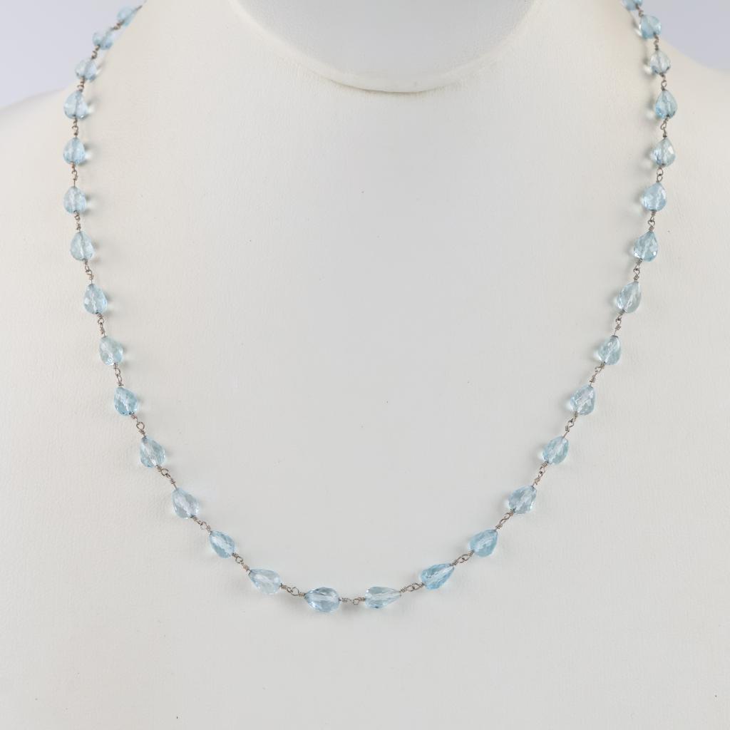 10kt Gold Blue Beaded Necklace | Property Room