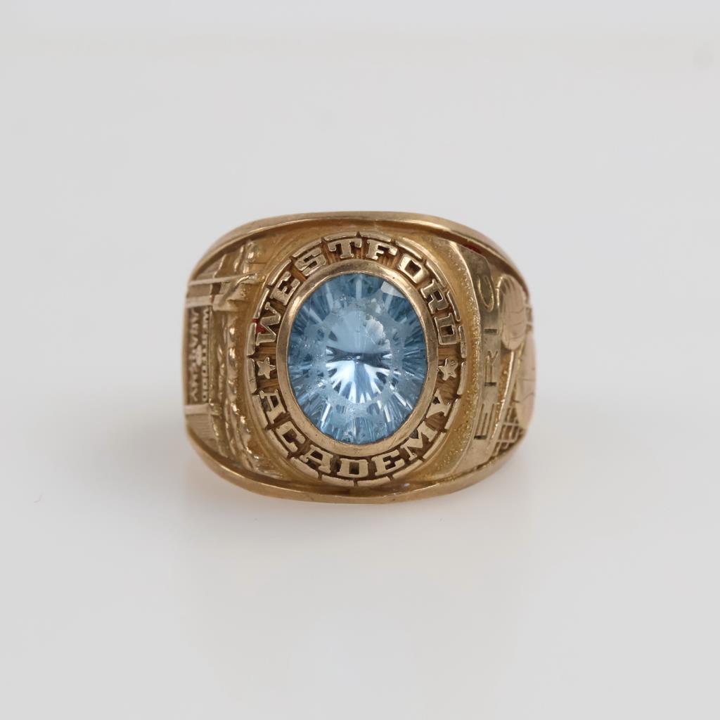 10kt Gold Blue Stone Class Ring | Property Room