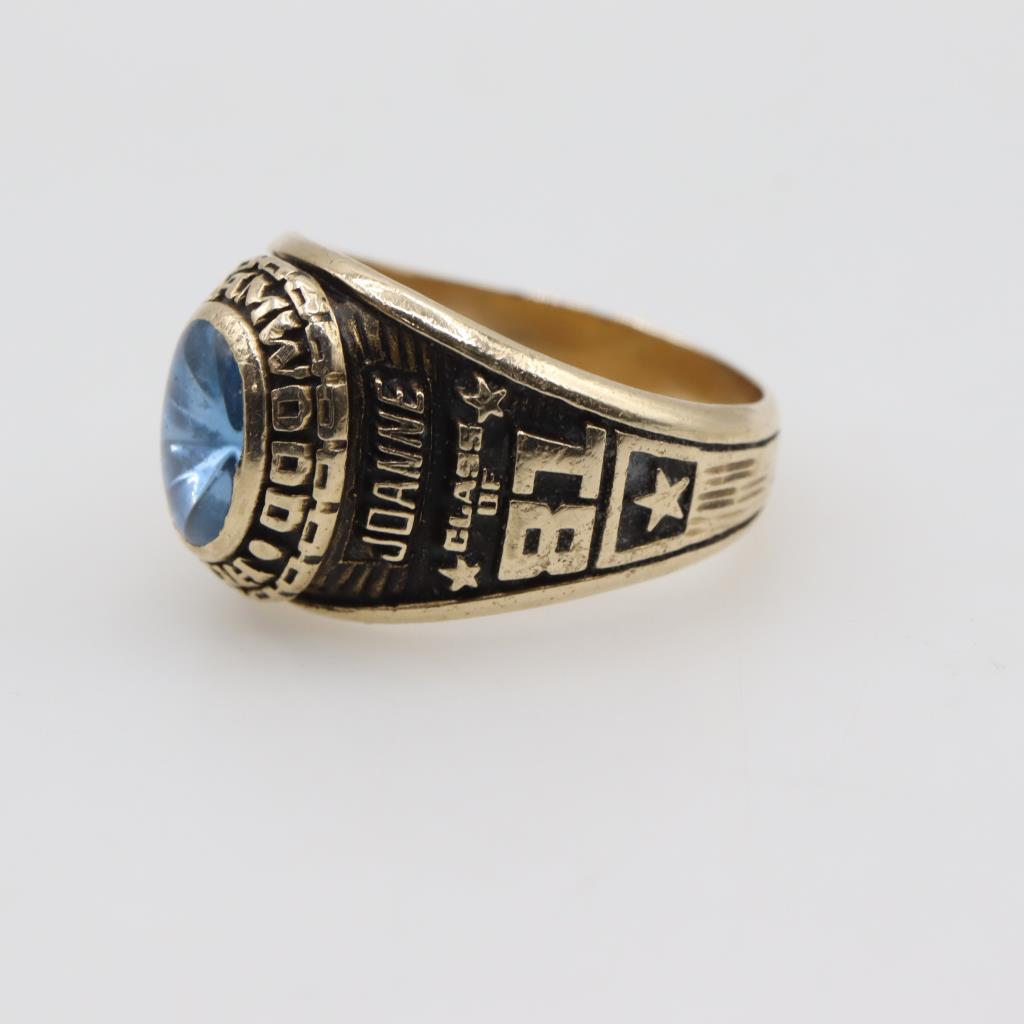 10kt Gold Blue Stone Class Ring | Property Room