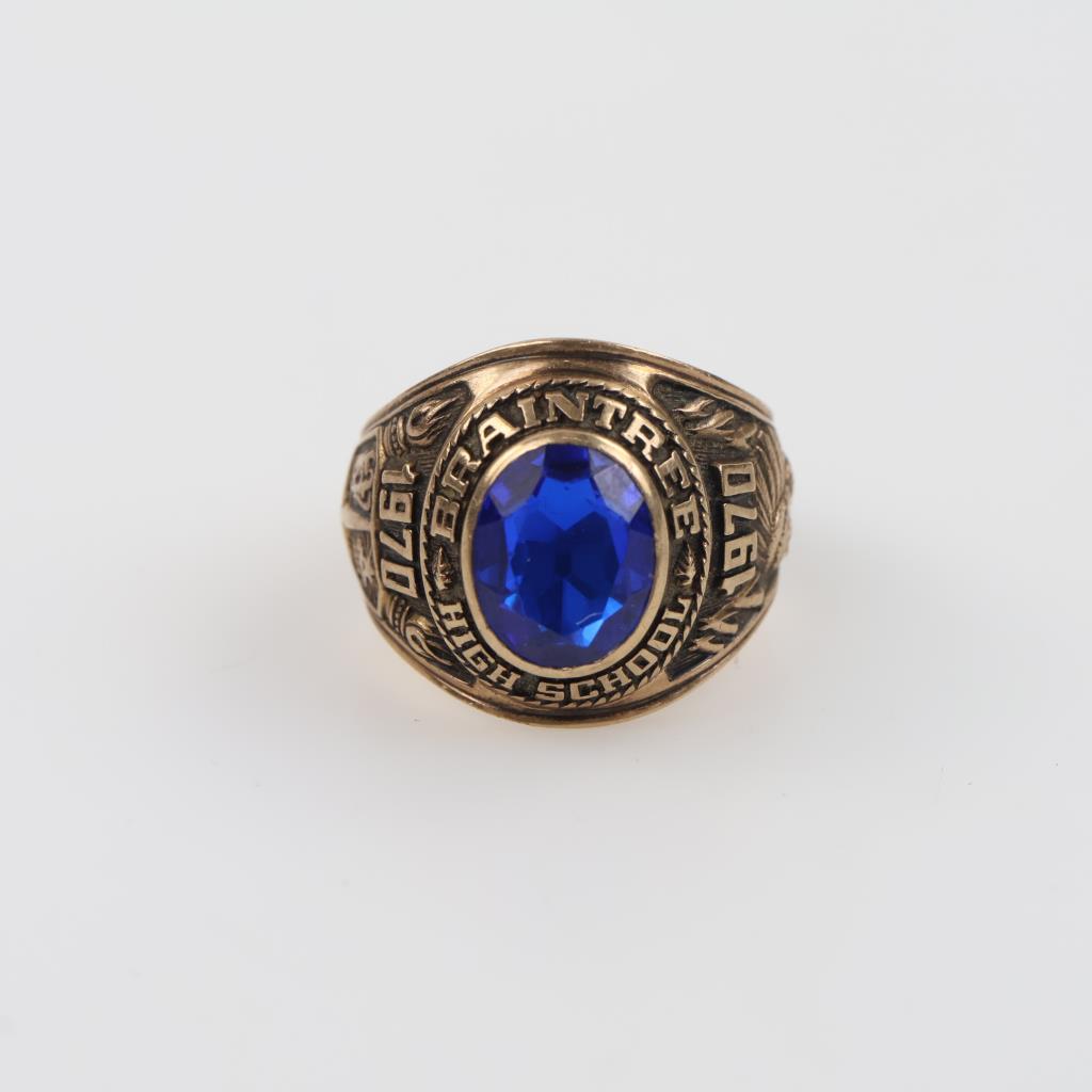 10kt Gold Blue Stone Class Ring | Property Room
