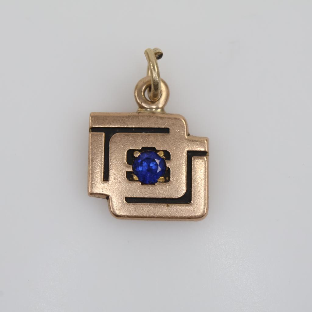10kt Gold Blue Stone Pendant | Property Room