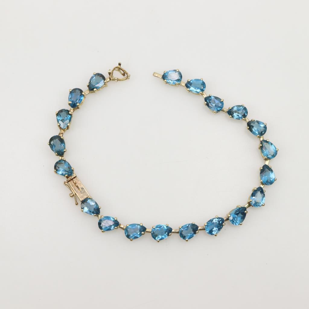 10kt Gold Blue Topaz Bracelet | Property Room