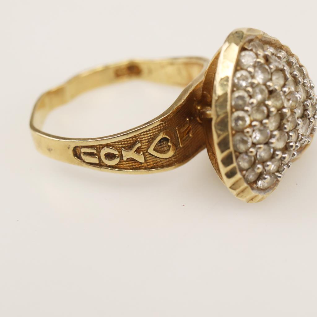 10kt Gold Clear Stone Heart Ring | Property Room