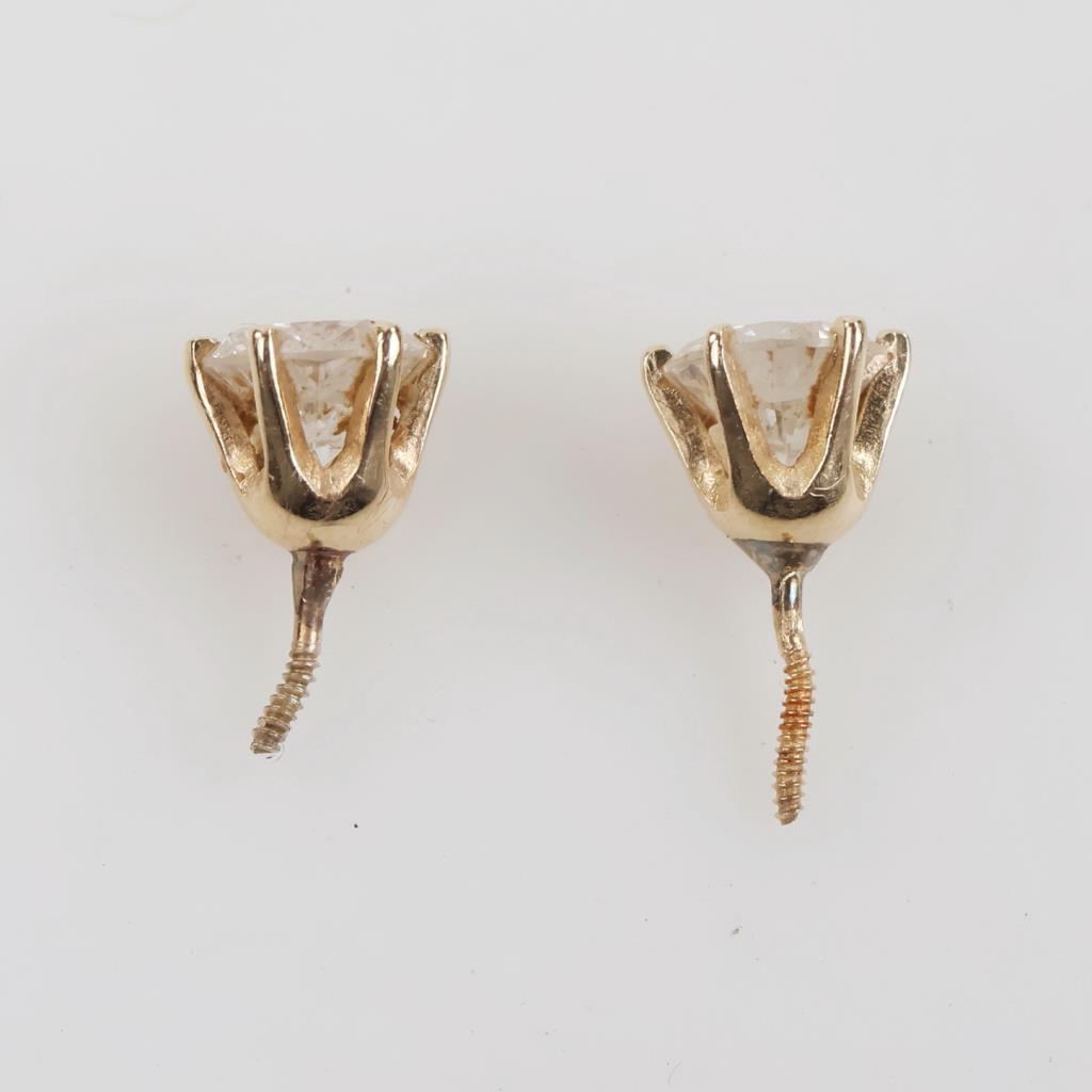 10kt Gold Clear Stone Stud Earrings | Property Room