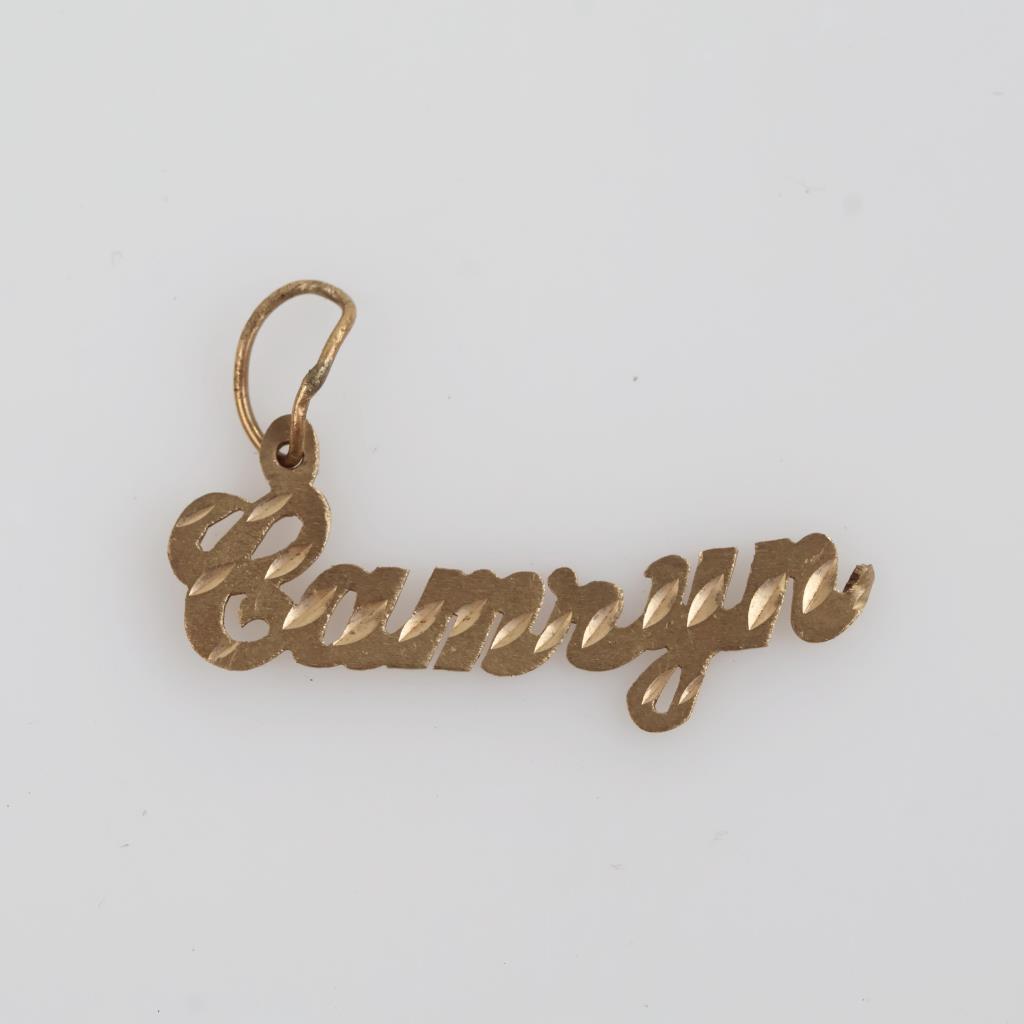 10kt Gold Cursive ID Pendant | Property Room