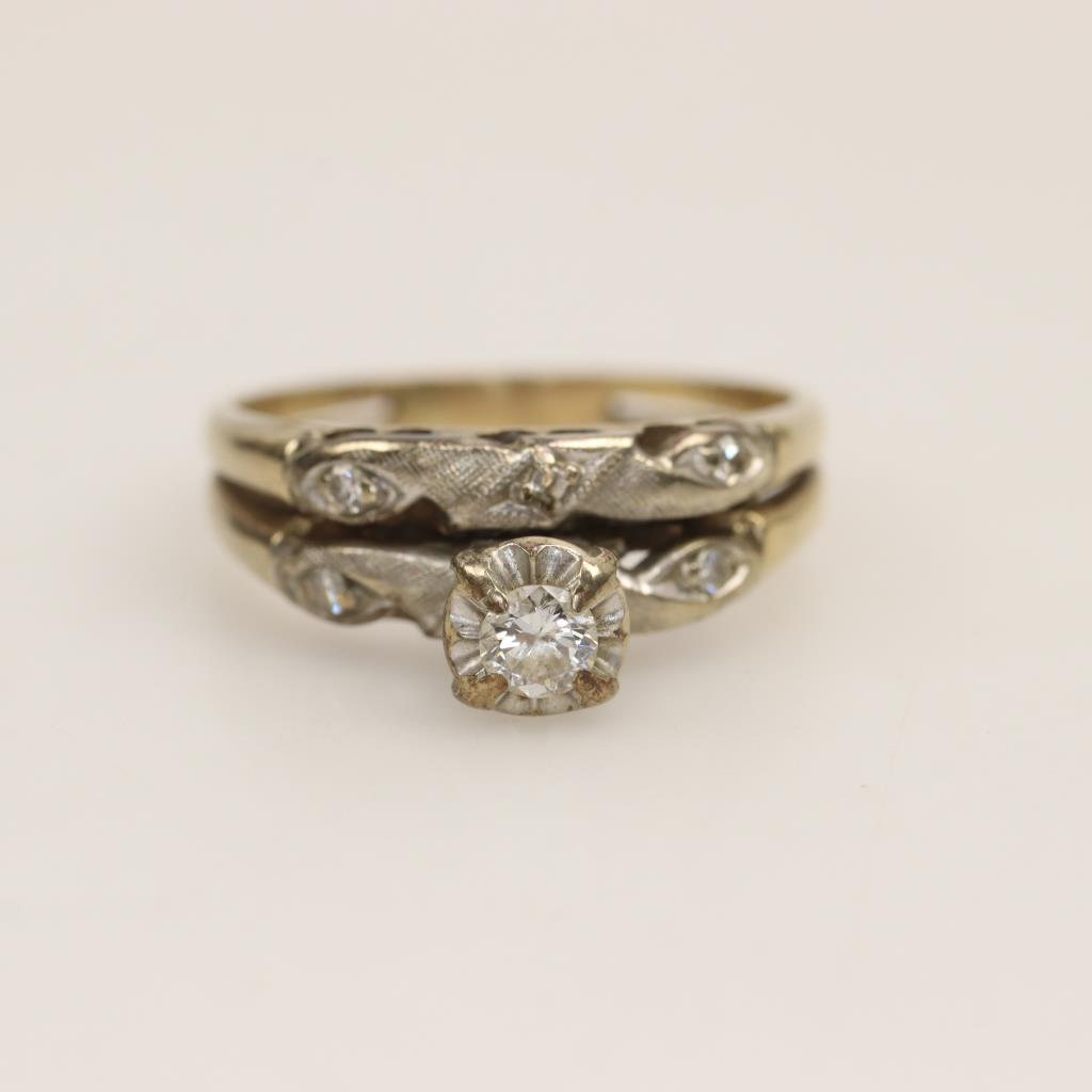 10kt Gold Diamond Bridal Set | Property Room