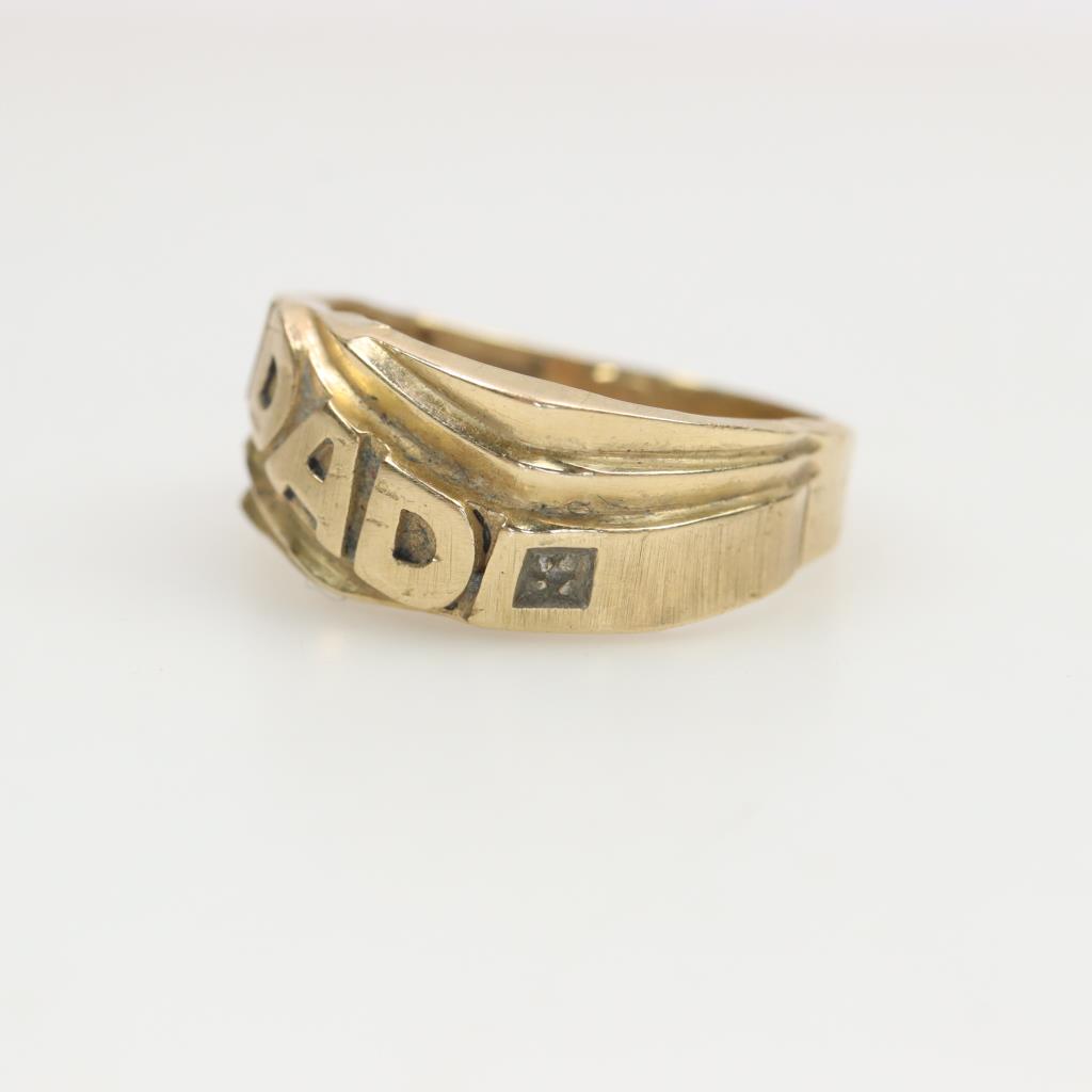 10kt Gold Diamond Dad Ring | Property Room