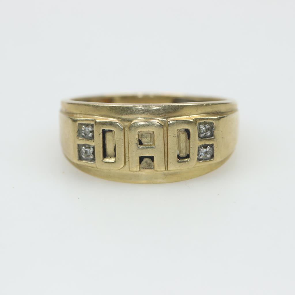 10kt Gold Diamond Dad Ring | Property Room