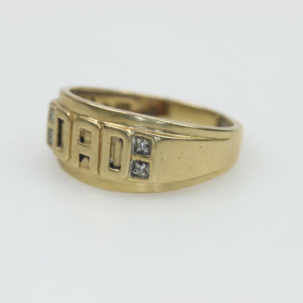 10kt Gold Diamond Dad Ring | Property Room
