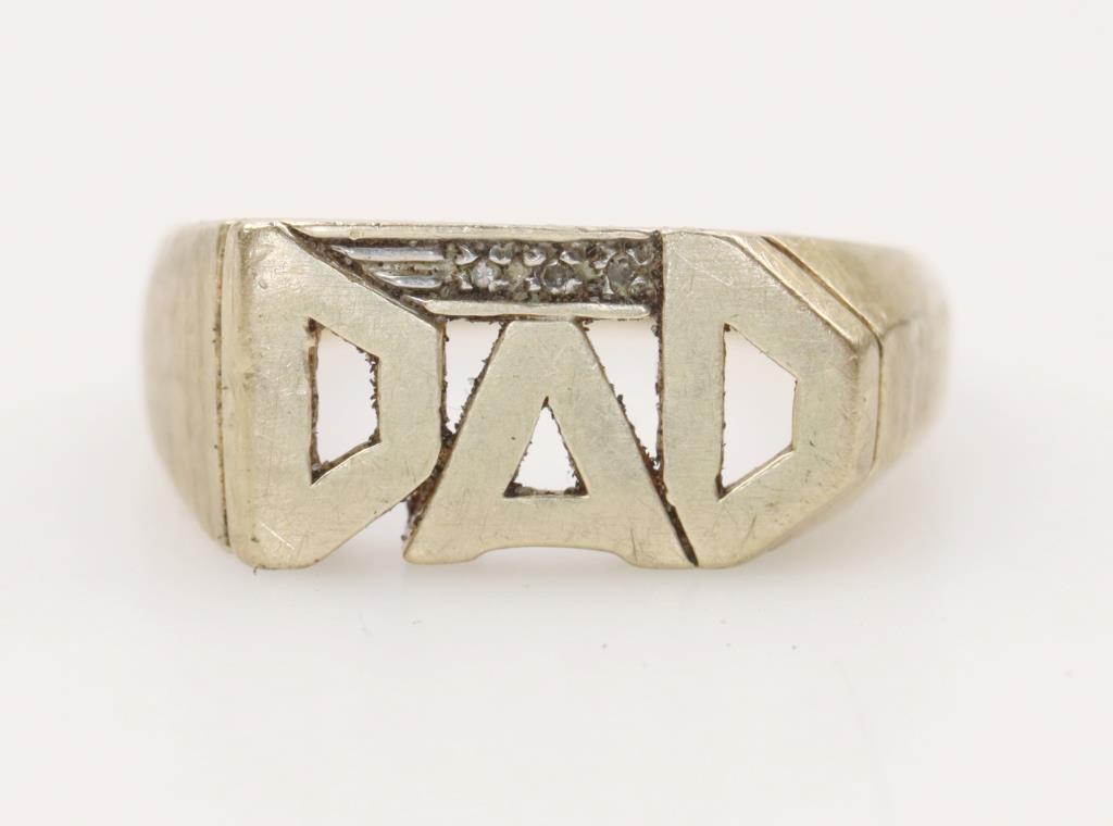 10kt Gold Diamond Dad Ring | Property Room
