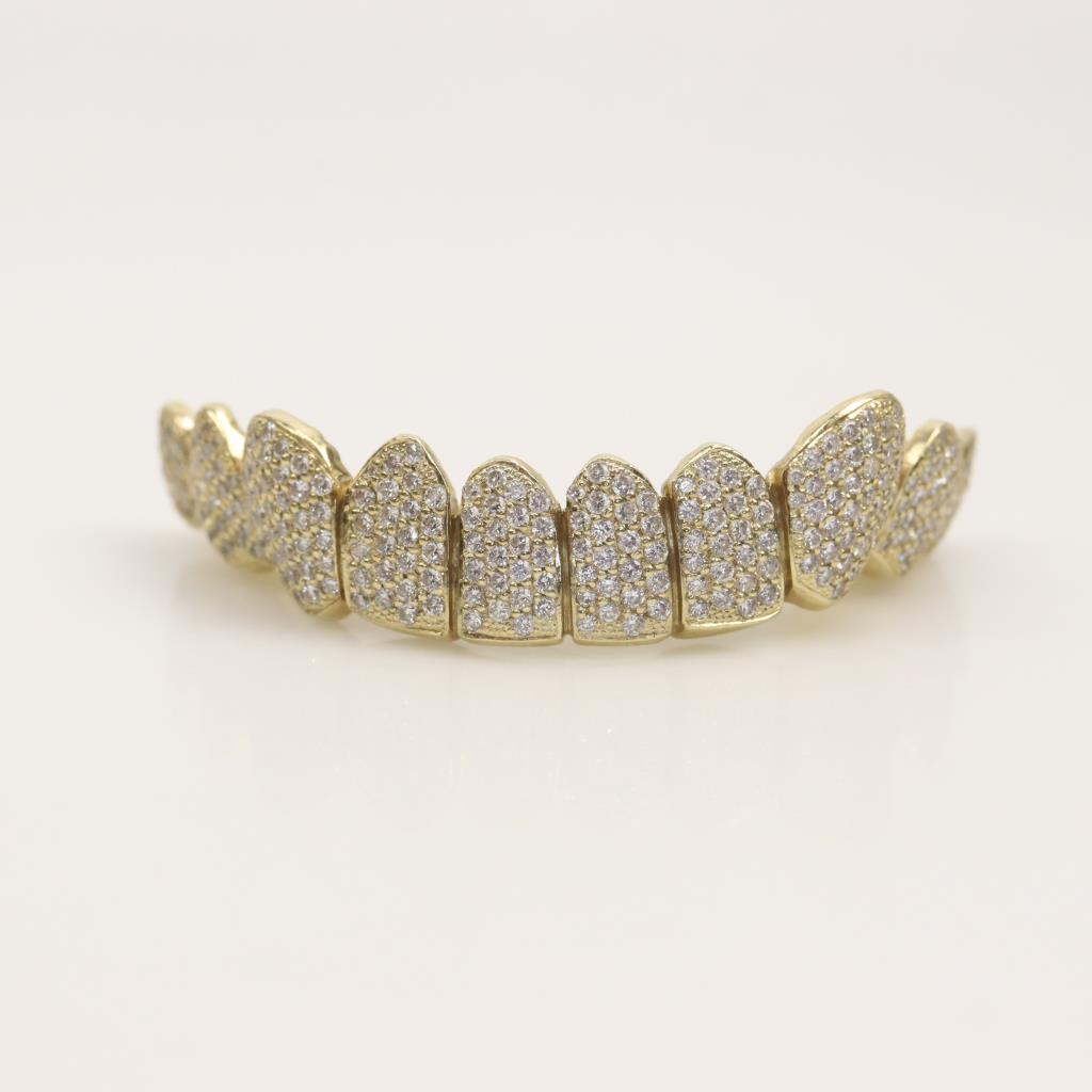 10kt Gold Diamond Dental Grill | Property Room