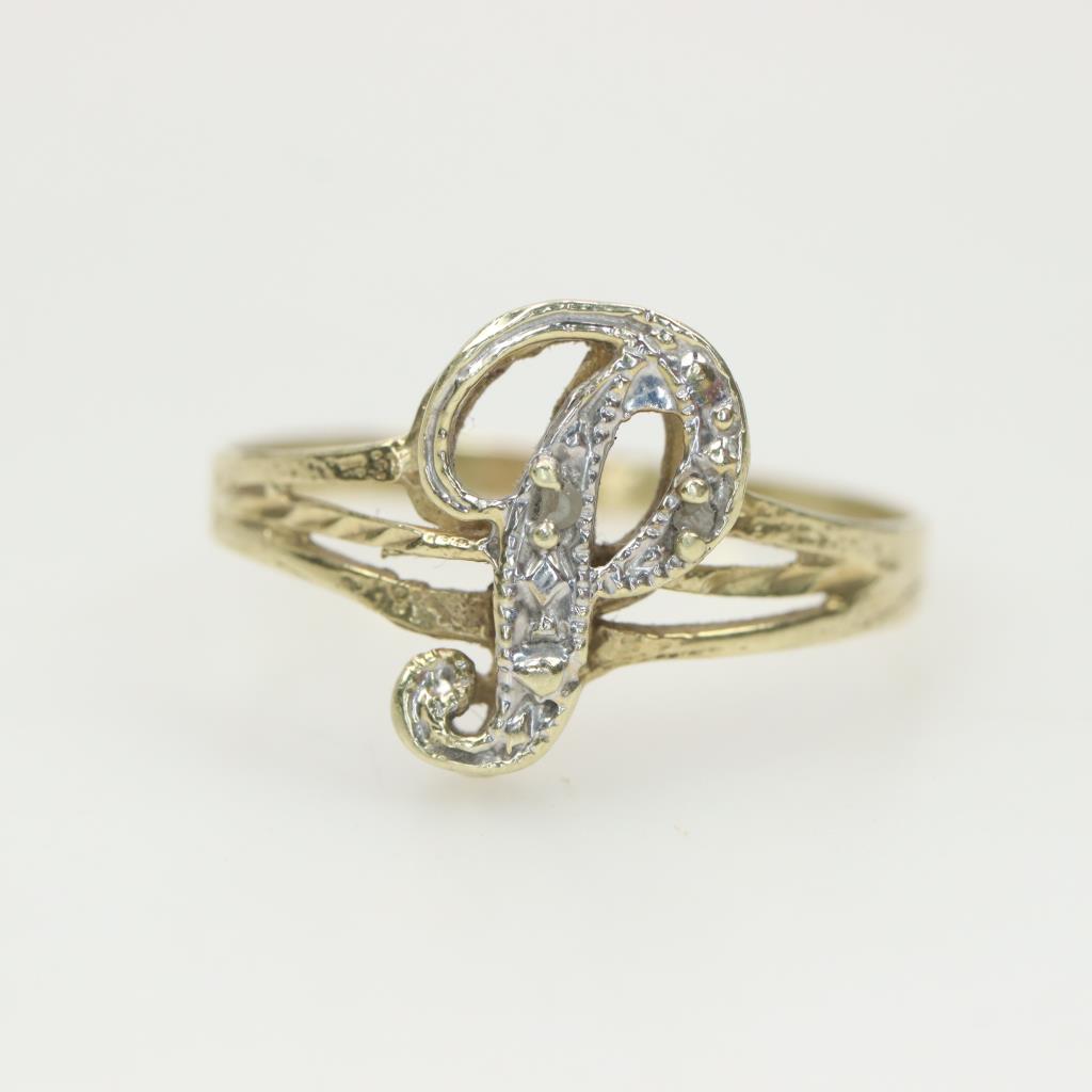 10kt Gold Diamond Letter Ring | Property Room