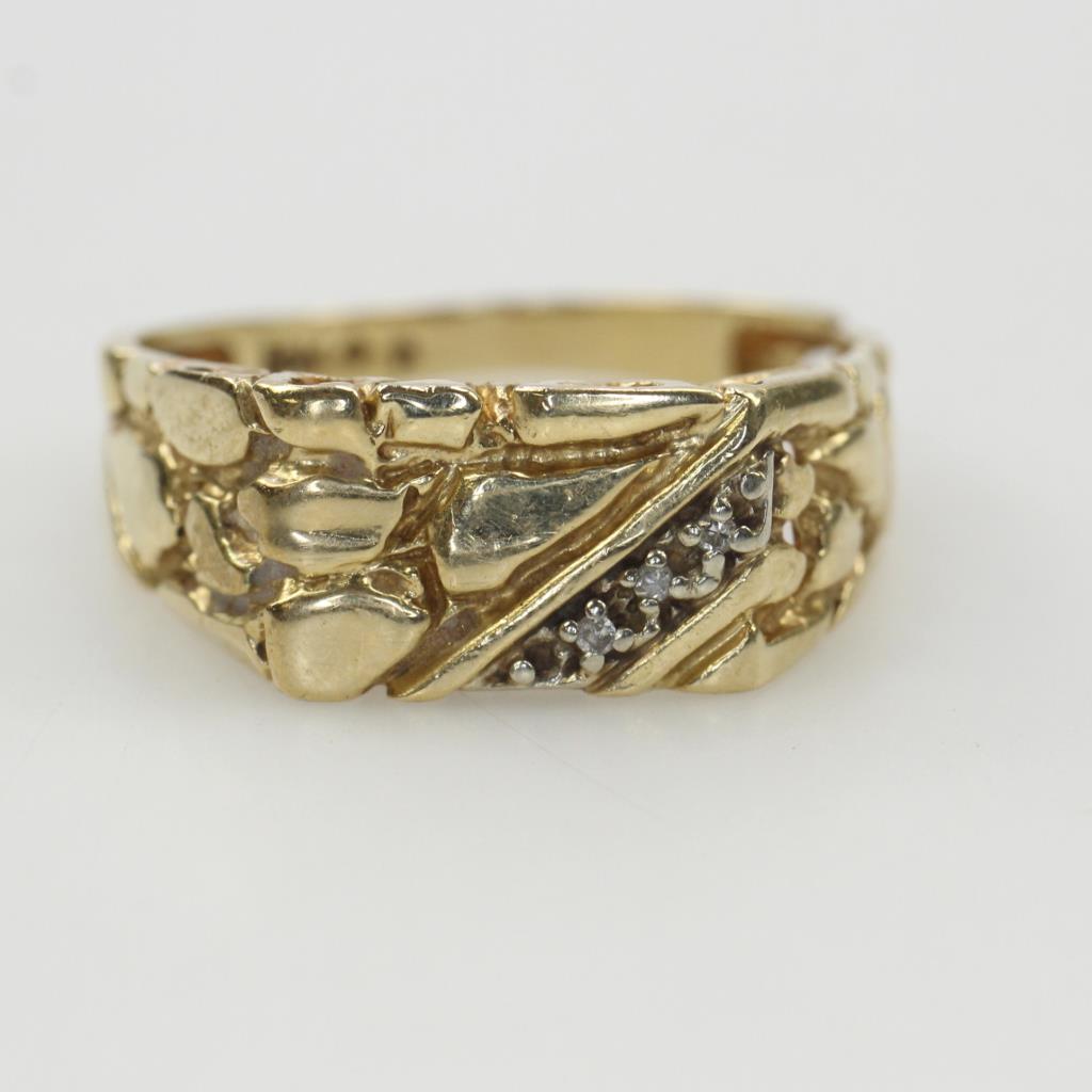 10kt Gold Diamond Nugget Ring | Property Room