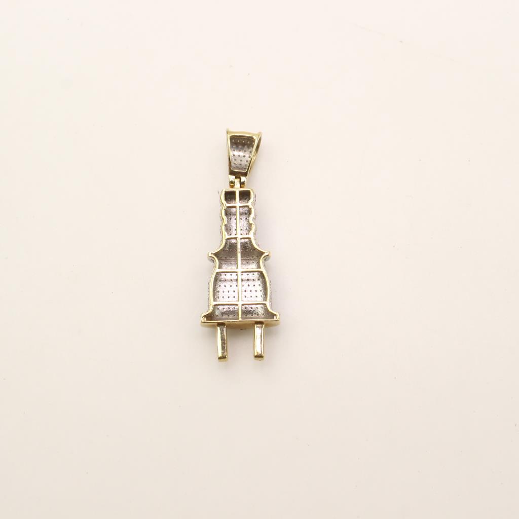 10KT Gold Diamond Plug Pendant | Property Room