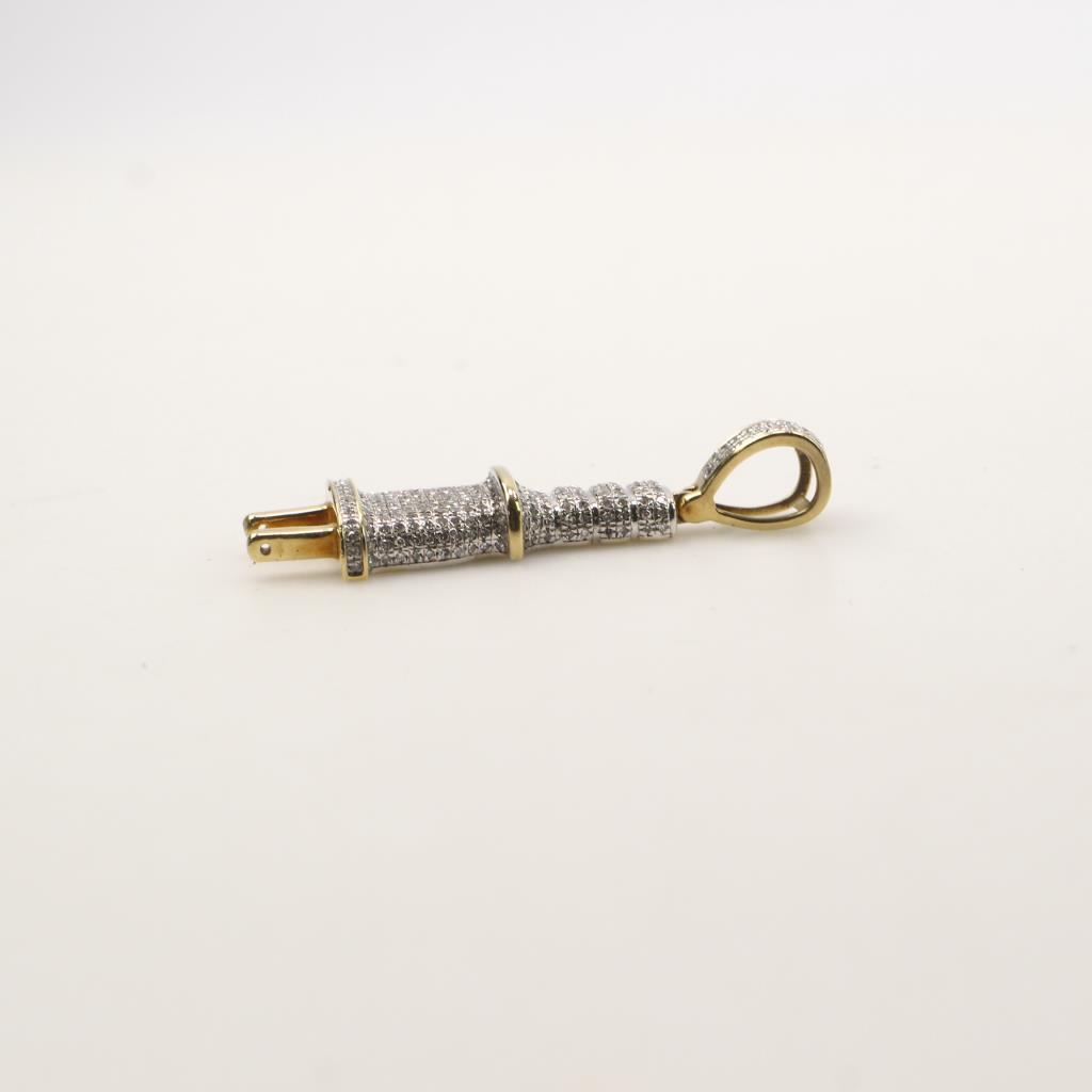 10KT Gold Diamond Plug Pendant | Property Room
