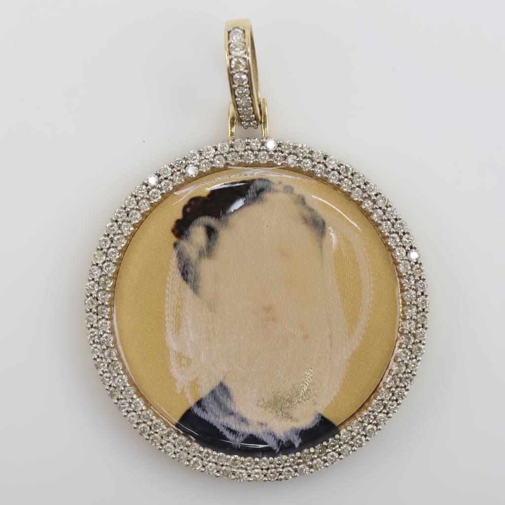 10kt Gold Diamond Portrait Pendant | Property Room