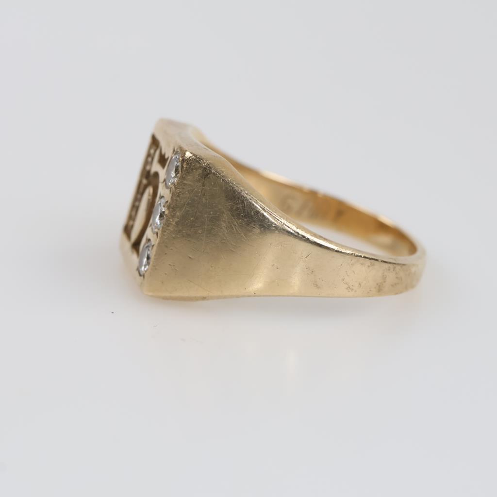 10kt Gold Diamond Signet Ring | Property Room