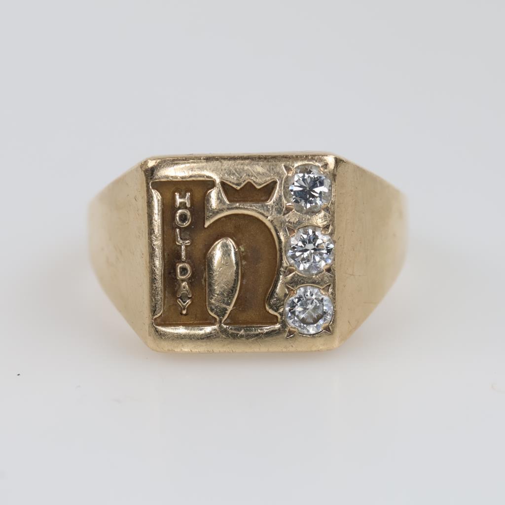 10kt Gold Diamond Signet Ring | Property Room