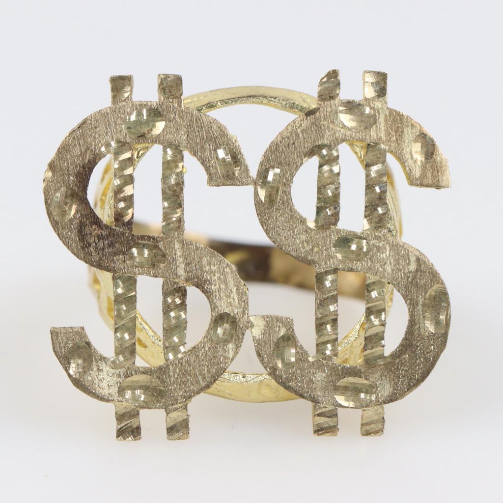 10kt Gold Dollar Signs Ring | Property Room