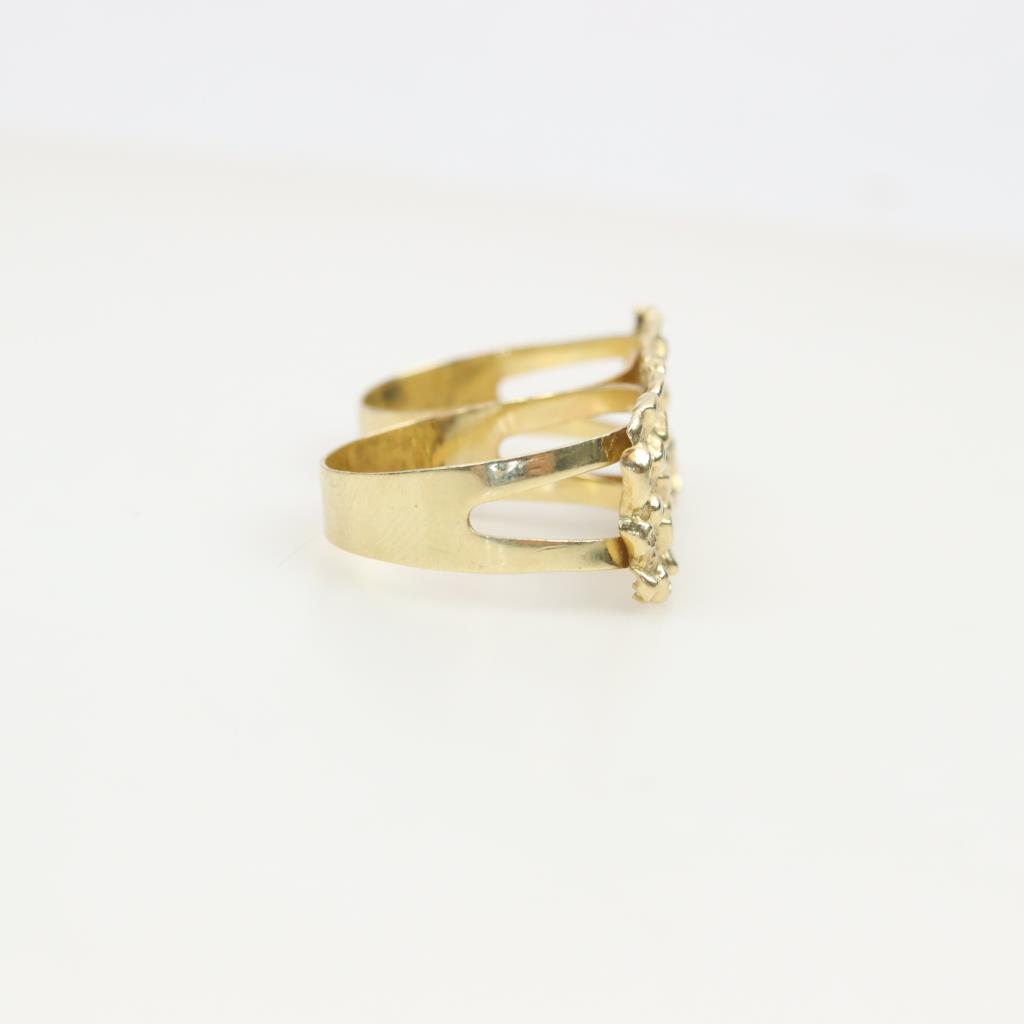 10kt Gold Double Knuckle Raw Nugget Ring | Property Room