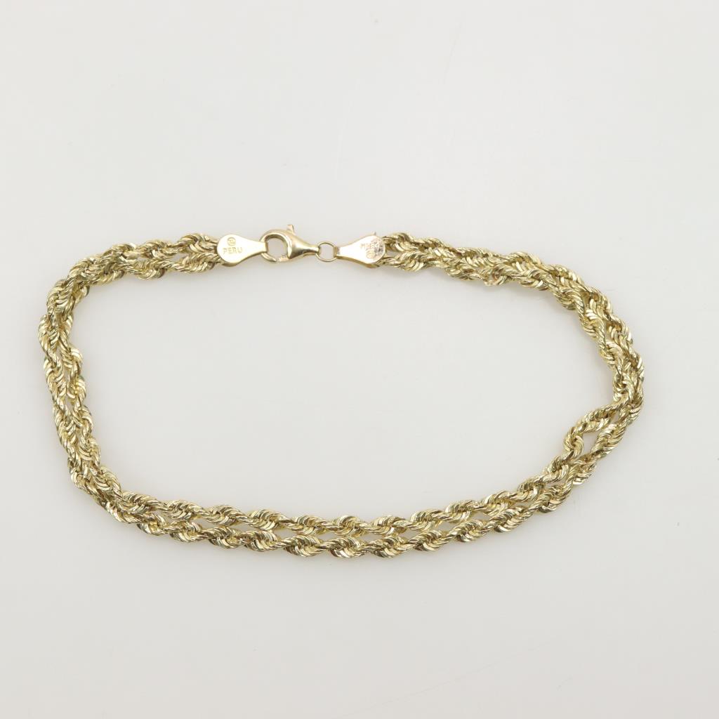 10kt Gold Double Rope Chain Bracelet | Property Room