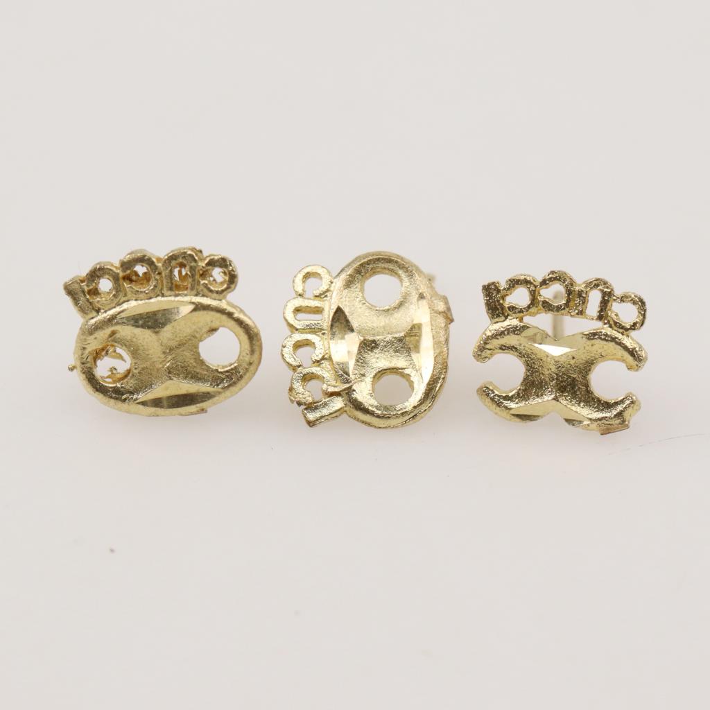 10kt Gold Earrings, 3 Pieces | Property Room