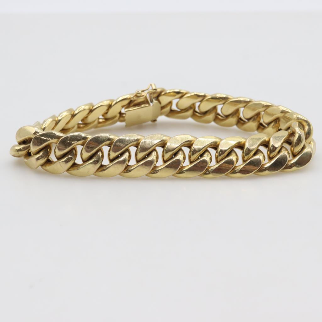 10kt Gold Hollow Cuban Chain Bracelet | Property Room