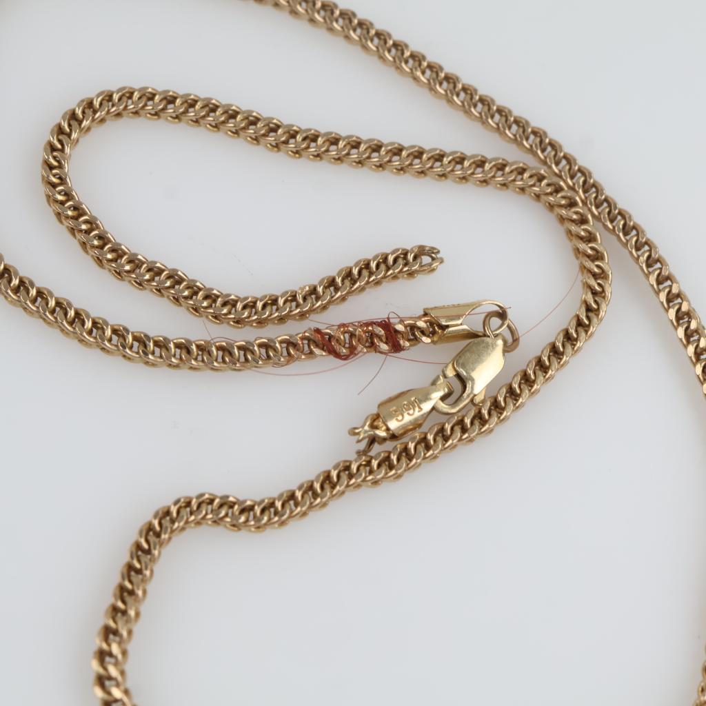 10kt Gold Hollow Foxtail Chain Necklace | Property Room