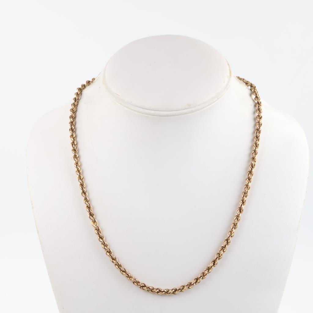 10kt Gold Hollow Rope Chain Necklace | Property Room