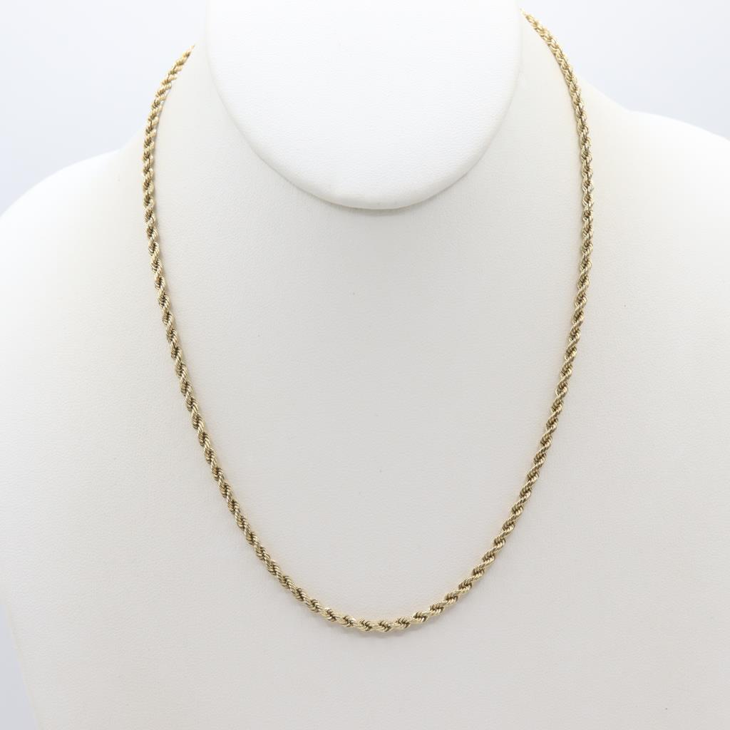 10kt Gold Hollow Rope Chain Necklace | Property Room