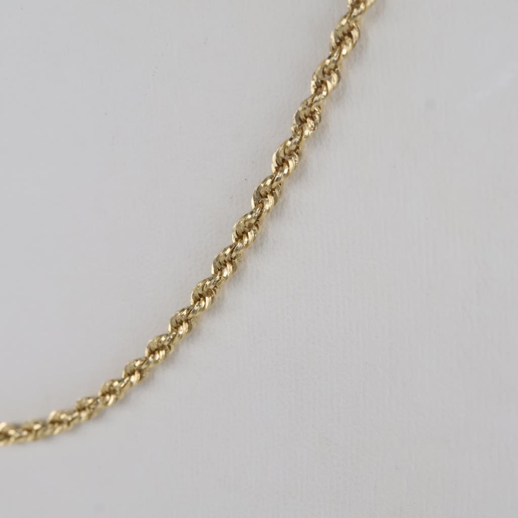 10kt Gold Hollow Rope Chain Necklace | Property Room