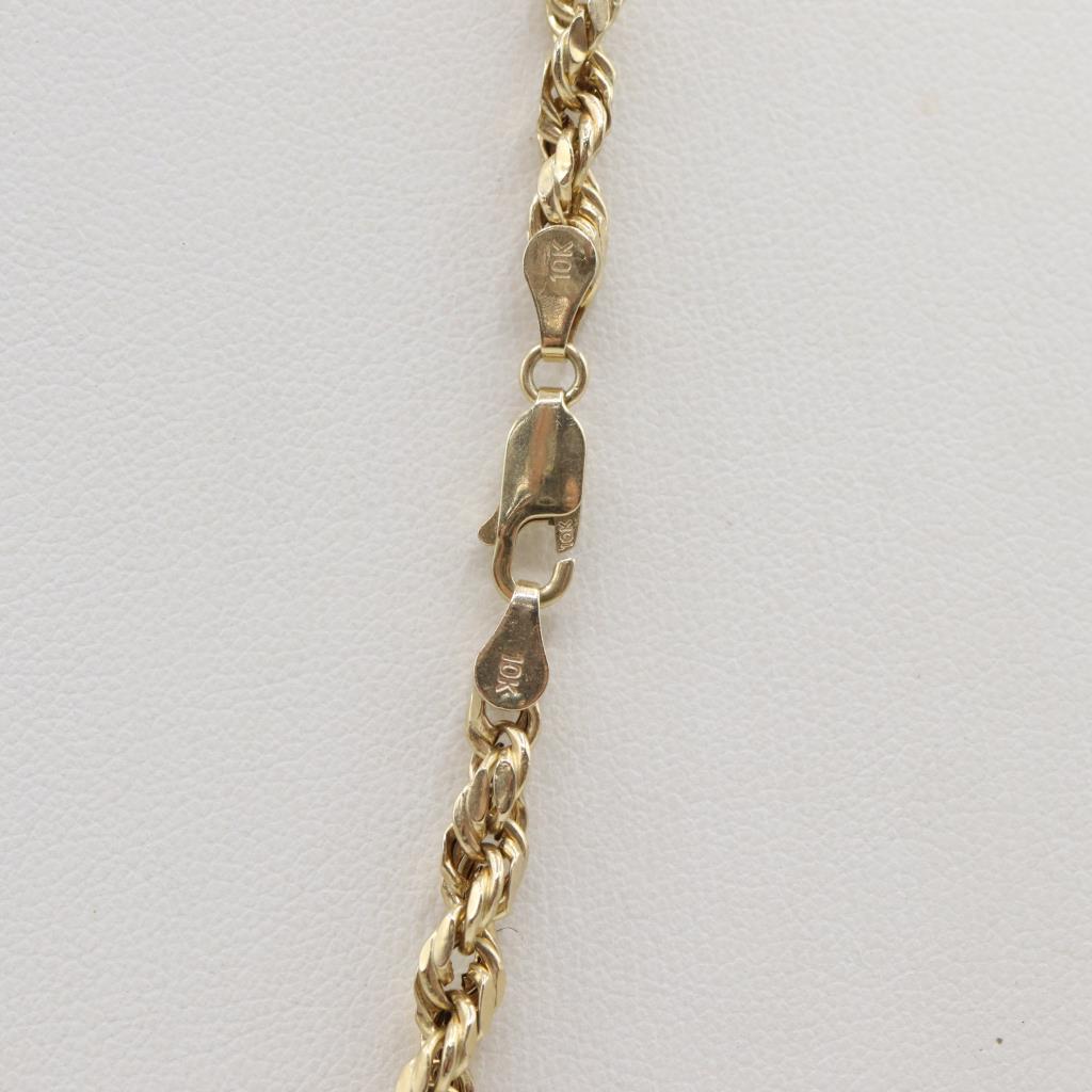 10kt Gold Hollow Rope Chain Necklace | Property Room
