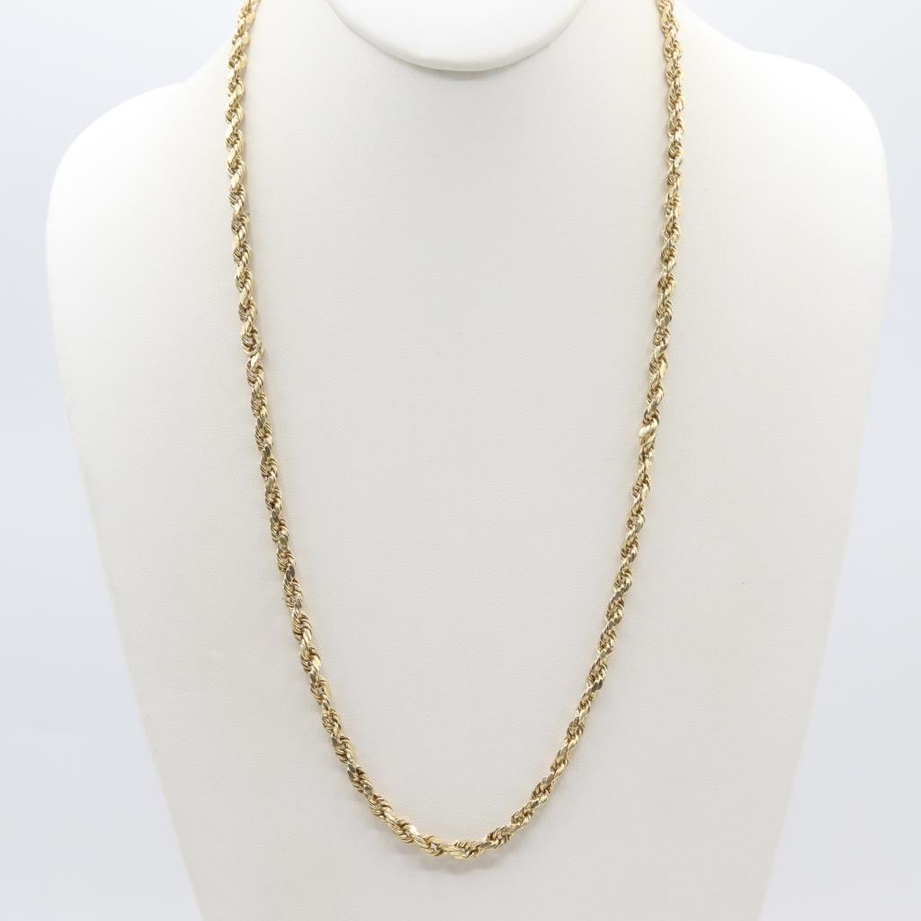 10kt Gold Hollow Rope Chain Necklace | Property Room
