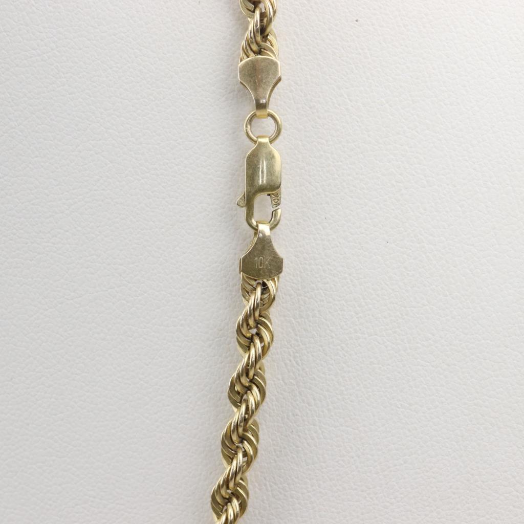 10kt Gold Hollow Rope Chain Necklace | Property Room