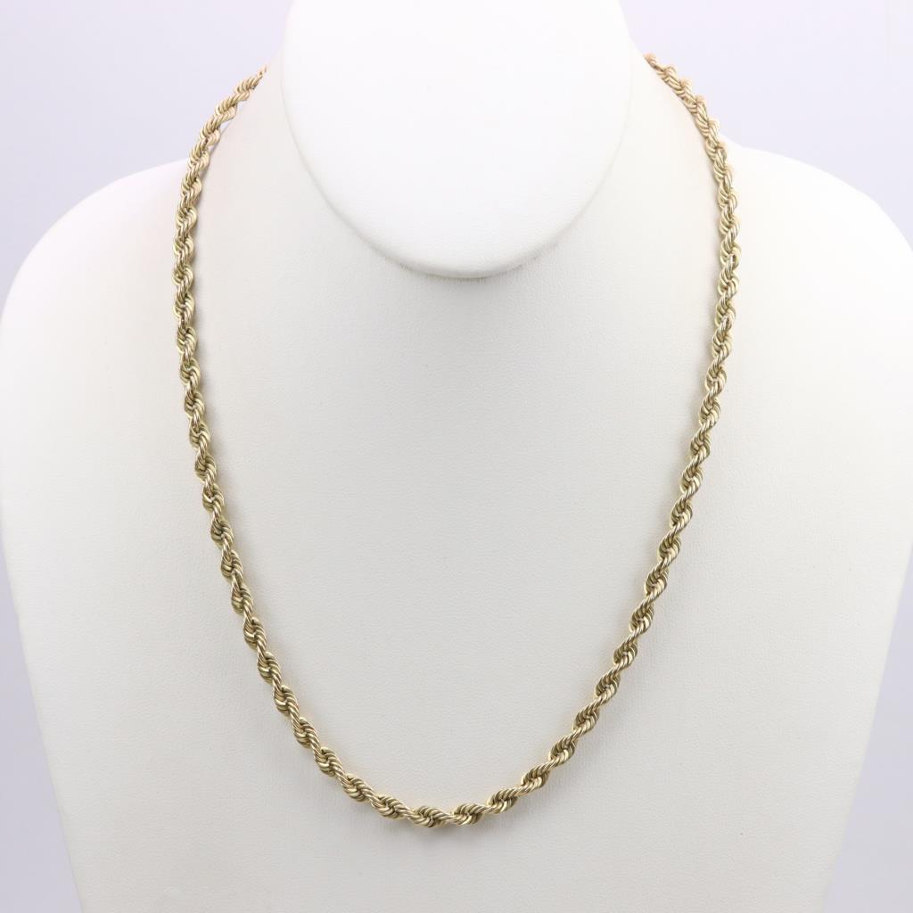 10kt Gold Hollow Rope Chain Necklace | Property Room