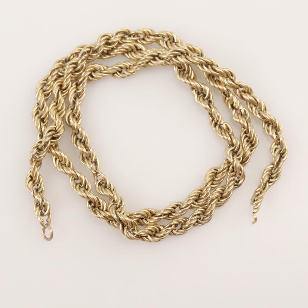 10kt Gold Hollow Rope Chain Necklace | Property Room