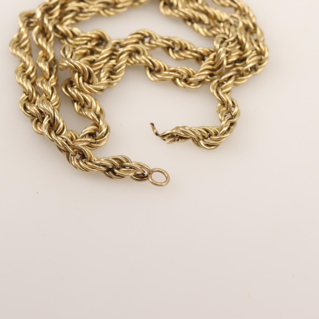 10kt Gold Hollow Rope Chain Necklace | Property Room