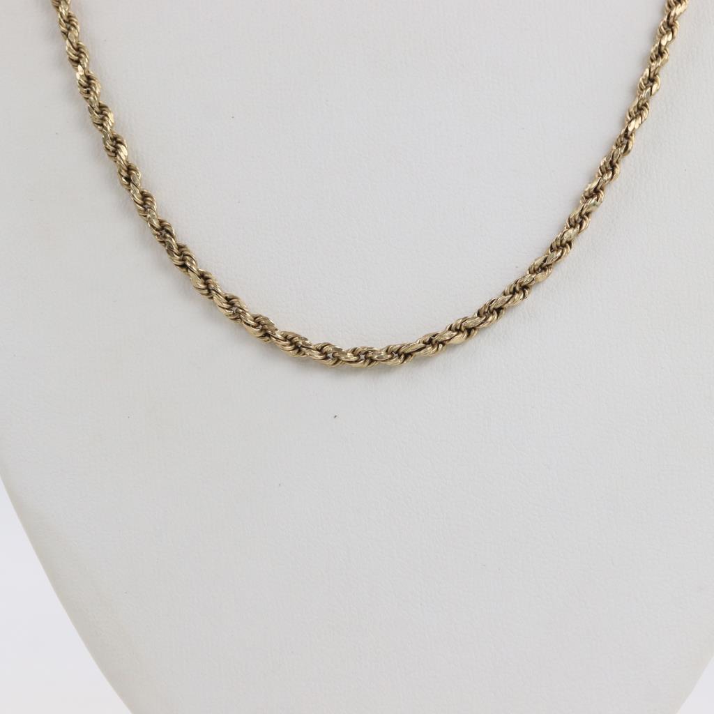 10kt Gold Hollow Rope Chain Necklace | Property Room
