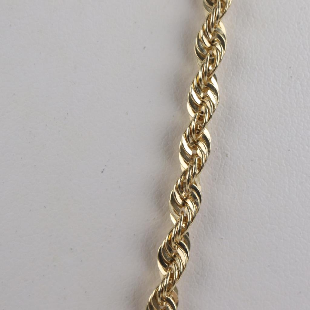 10kt Gold Hollow Rope Chain Necklace | Property Room