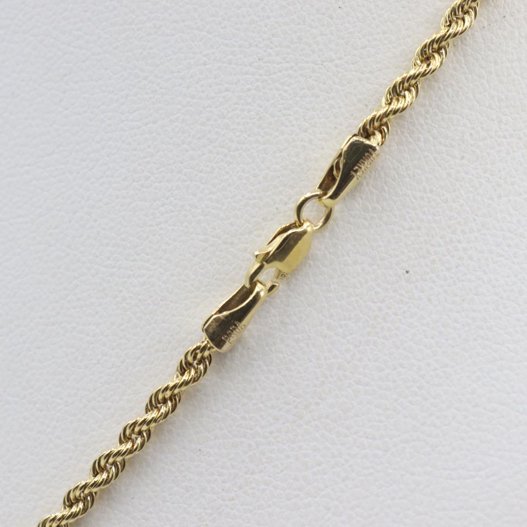 10kt Gold Hollow Rope Chain Necklace | Property Room