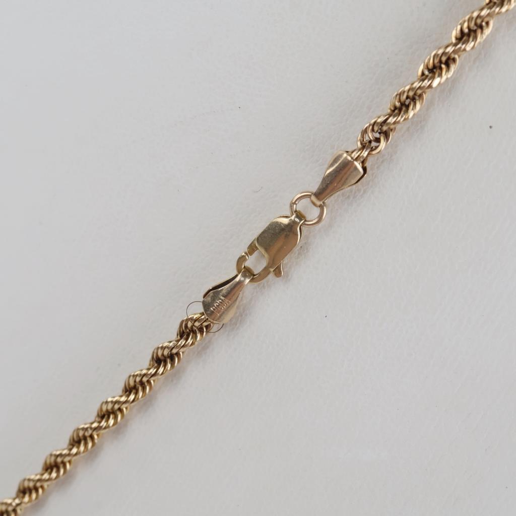 10kt Gold Hollow Rope Chain Necklace | Property Room